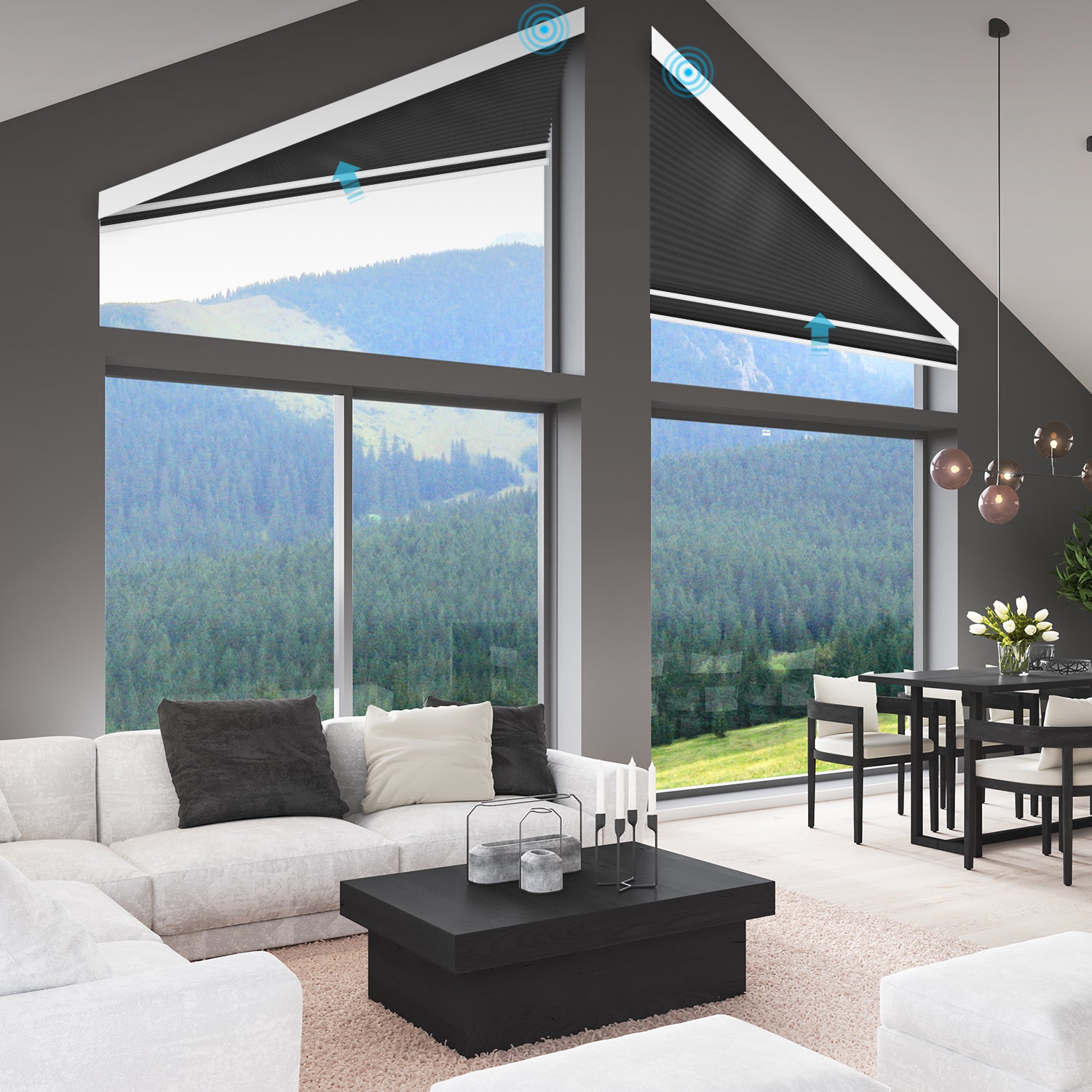 SmartWings Motorized Light Filtering Trapezoid Cellular Shades Nowa