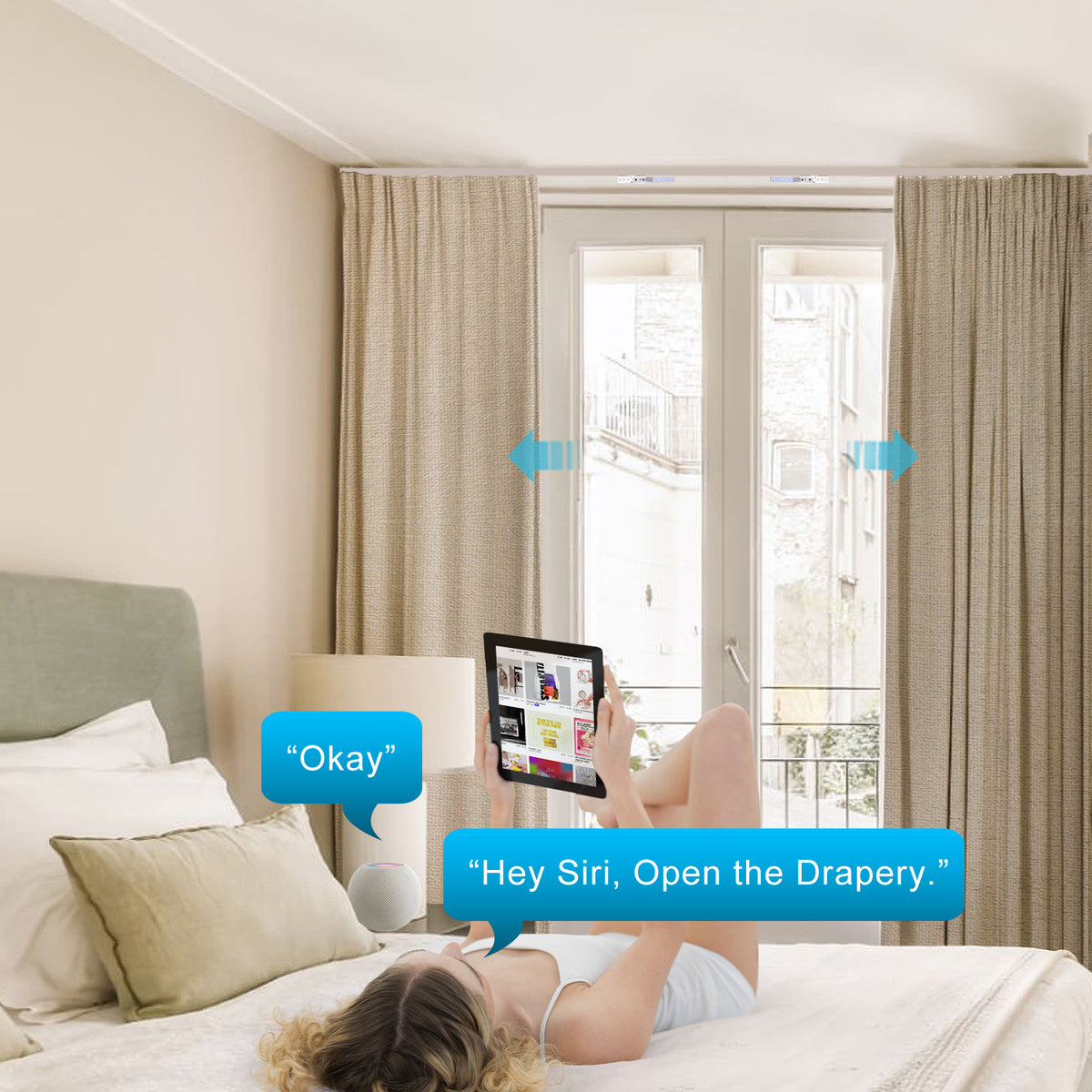 SmartWings Motorized 93% Blackout Drapery – Demeter Collection