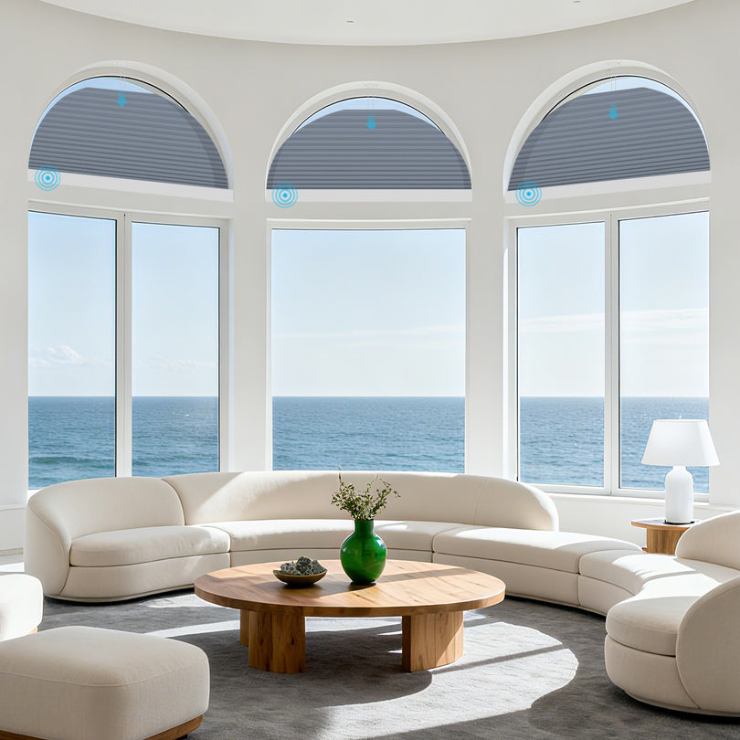 SmartWings Motorized Light Filtering Arched Cellular Shades