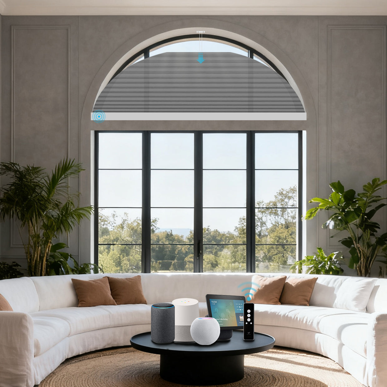 SmartWings Motorized Light Filtering Arched Cellular Shades